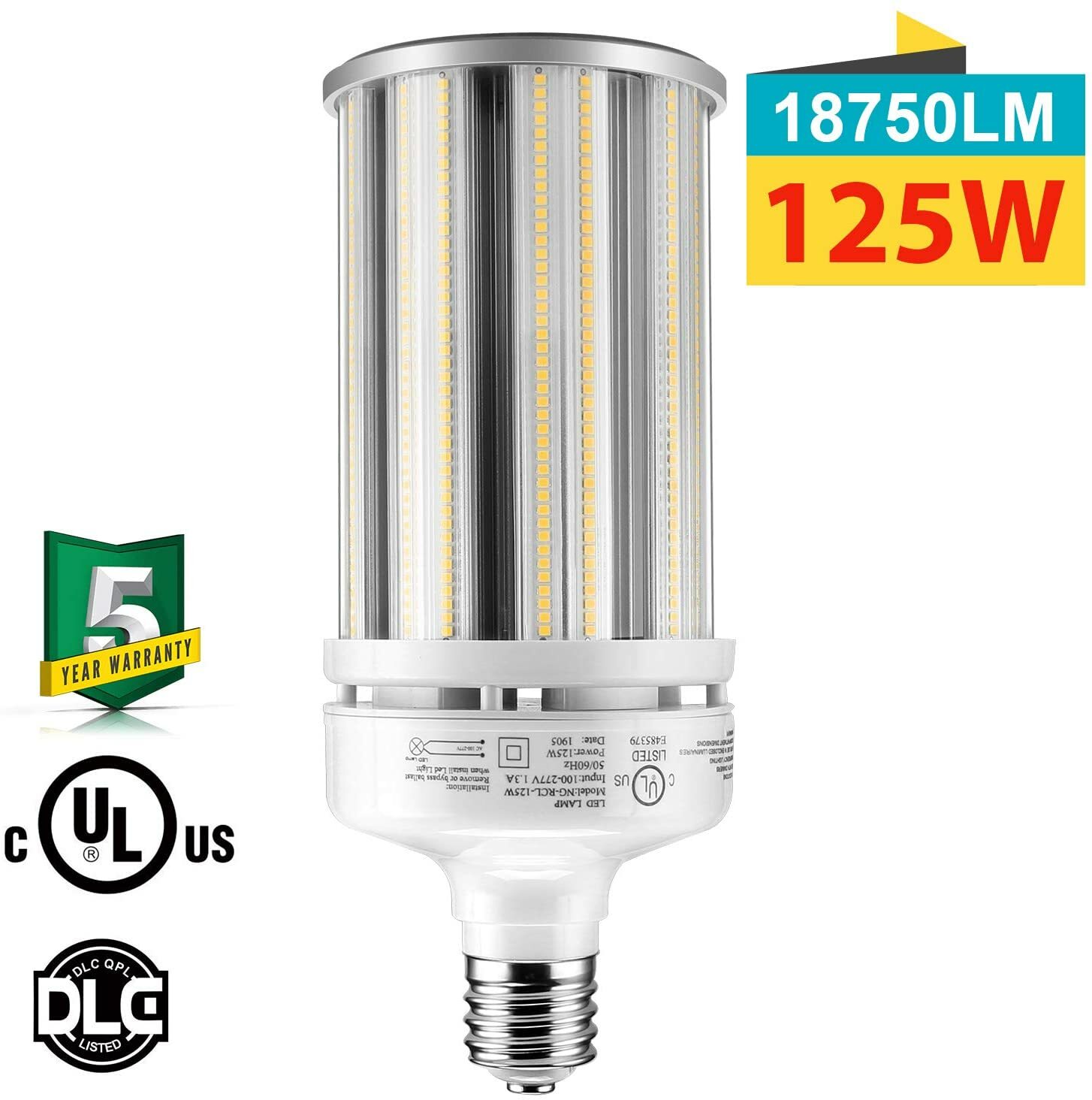 125W LED Corn Cob Bulb Retrofit 400W MH Warehouse Highbay Light E39 ...