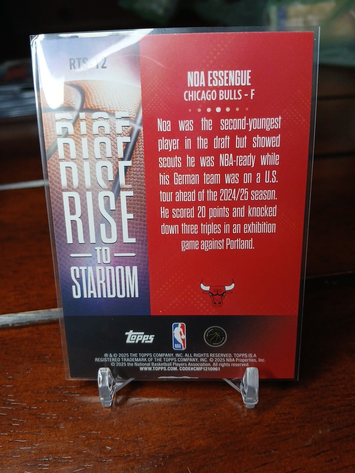 Noa Essengue RC - 2025-26 Topps Rise to Stardom Insert #RTS-12 ...