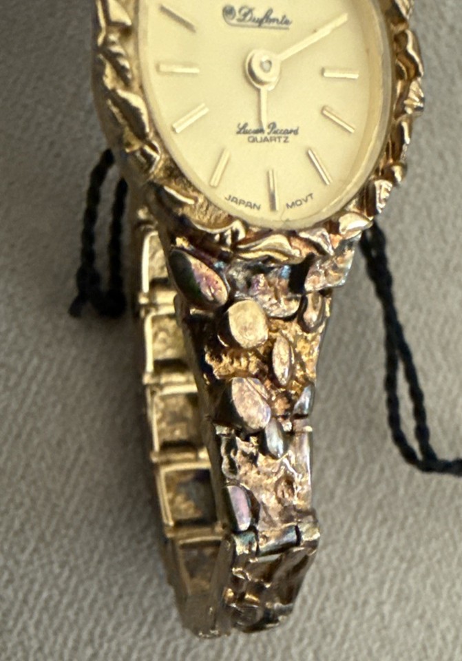 VINTAGE Dufonte Lucien Piccard Ladies Quartz Wristwatch Gold tone Metal ...