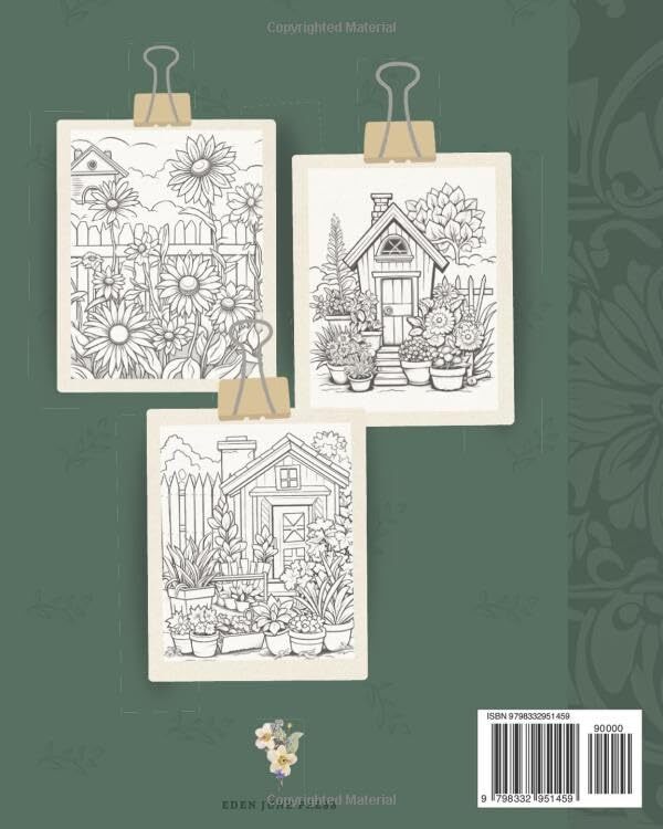 Coffee Table Coloring Book, Relaxing & Cozy Garden Coloring, Aesthetic ...
