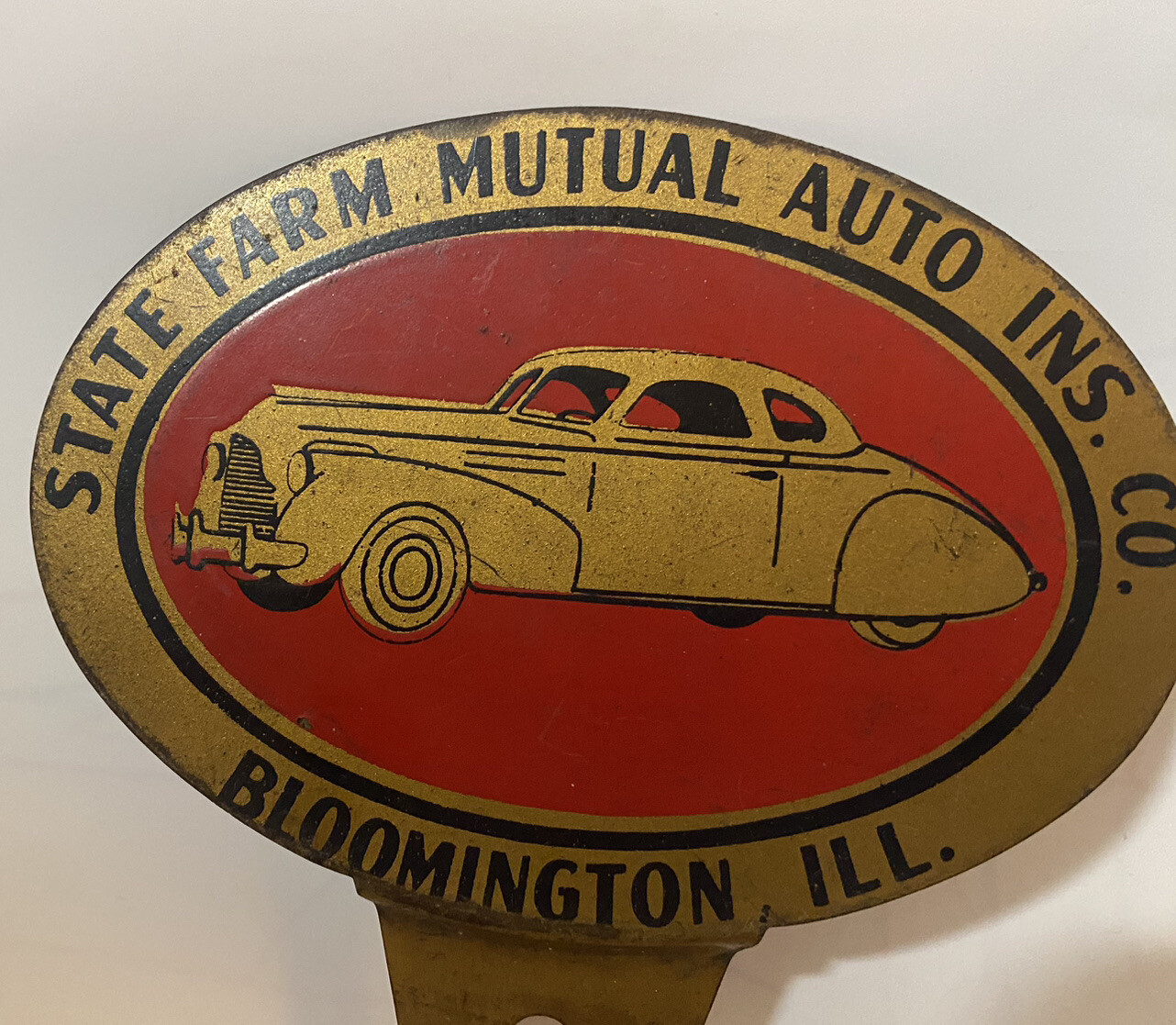 Vintage State Mutual Auto Ins Bloomington Ill Metal License Plate ...