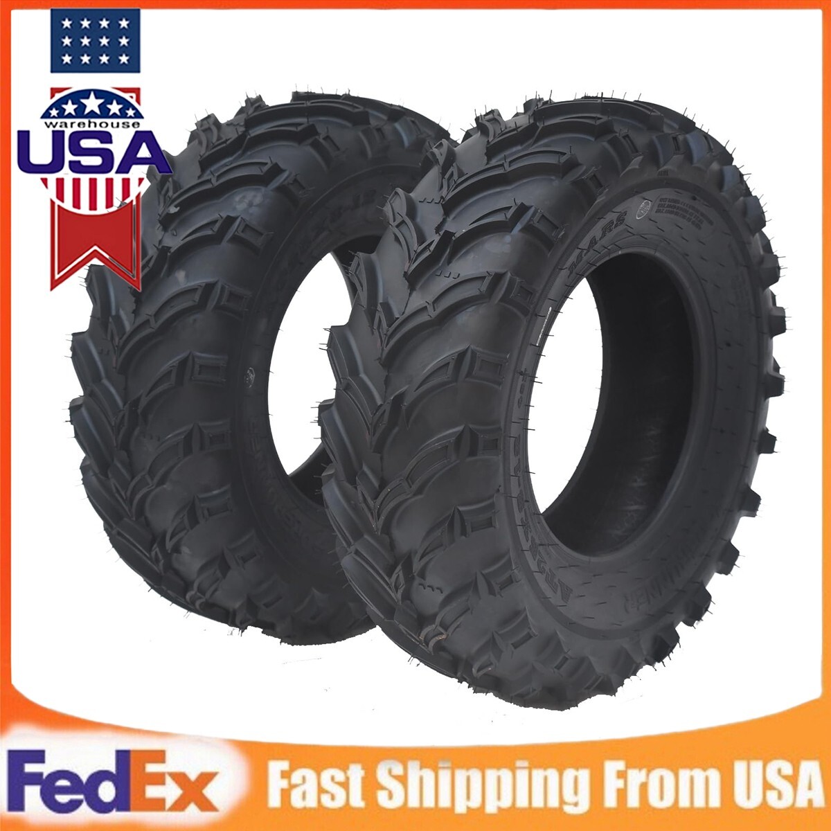 Set of 2 25x10-12 ATV Tires 6Ply 25x10x12 UTV Tyres 25 10 12 Rear All ...