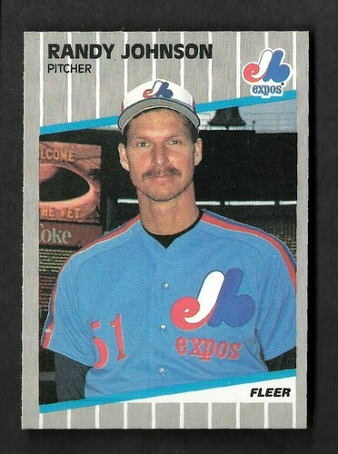 RANDY JOHNSON 1989 FLEER ROOKIE CARD BLACKED OUT BILLBOARD #25 RC HOF ...