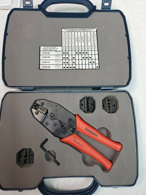 Pasternack Coaxial Crimp Tool Set 4100 Crimper W/ 4100-55 56 57 & 59 ...