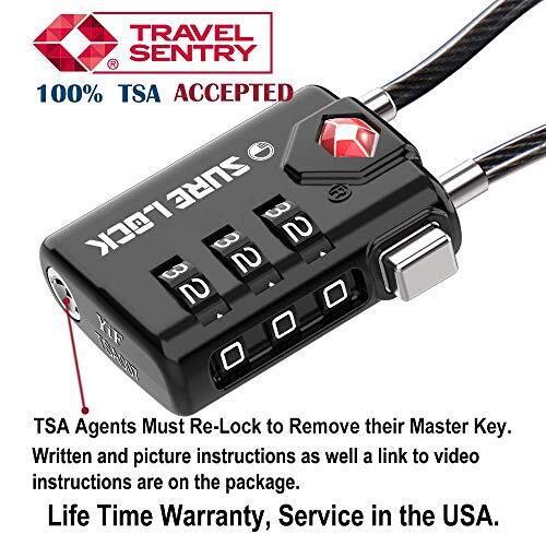 Tsa Compatible Travel Luggage Locks Inspection Indicator Easy Read ...