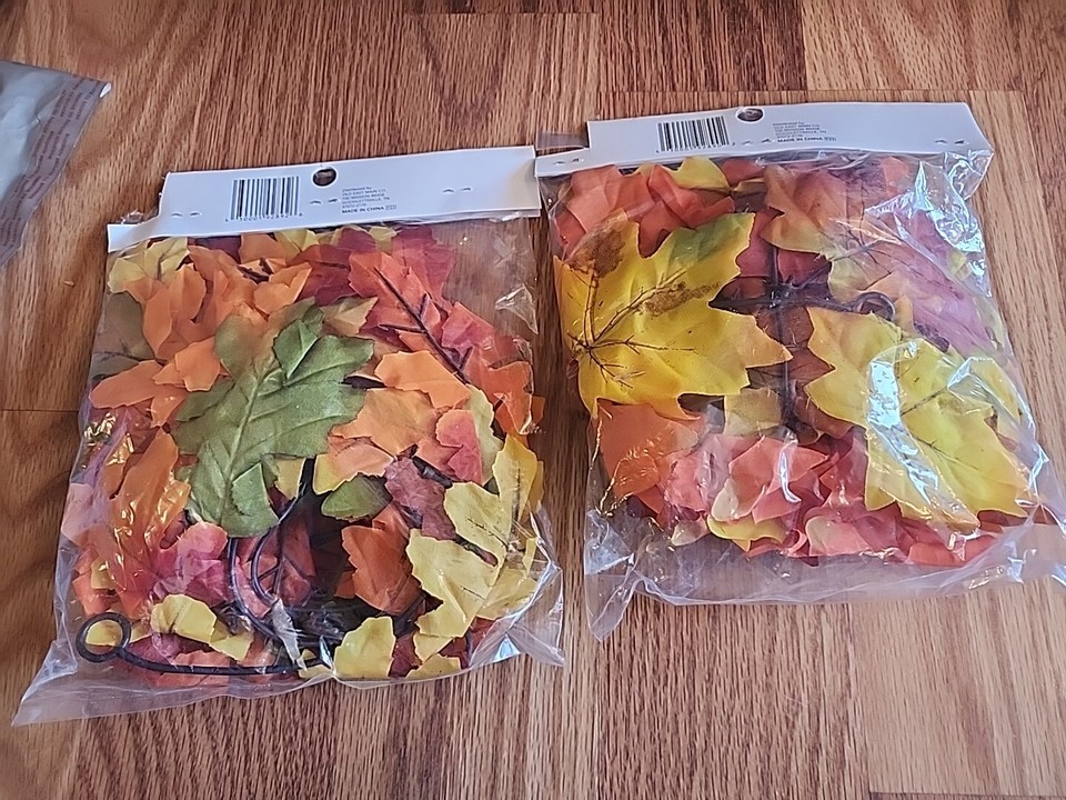 Fall Garland Maple Leaf 2 pks 6 Ft/Pieces Decor Packs Faux Fall Maple ...