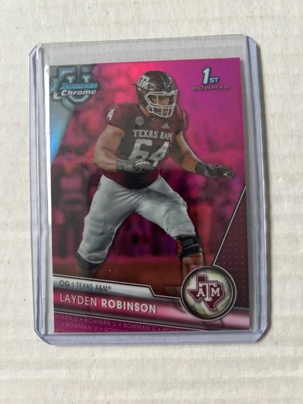 2023 Bowman Chrome U #125 Layden Robinson Texas A&M 1st Bowman Pink ...