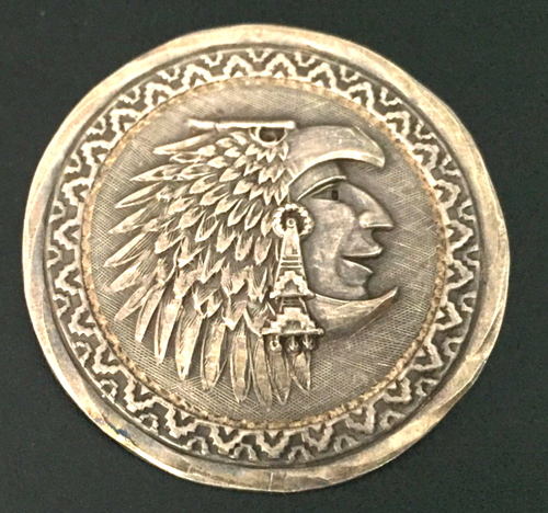 Vintage Brooch Pin MARKED MEXICO 925 STERLING SILVER Aztec Warrior god ...