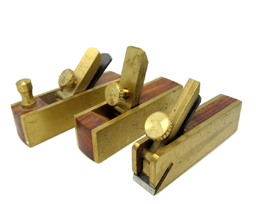 Micro Mini Brass Hand Plane Lot of 3🪵Wood Finish Planer🪵 Hardwood Hobby ...