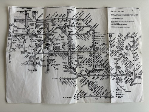 Railway Memorabilia Chainage Conversion Chart & Line Diagram South ...