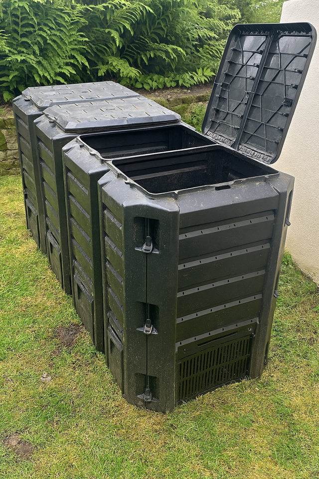 Set of 4 1600 Litre Garden Composter Bin Composting Waste Box Recycling ...