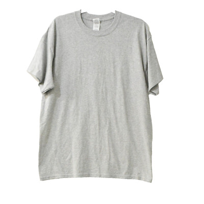 Gildan Mens Light Gray T-Shirt Cotton Casual Crew Neck Solid Short ...
