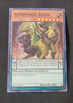 YGO Amorphage Sloth Super Rare 1st Ed NM Fists Of The Gadgets FIGA ...