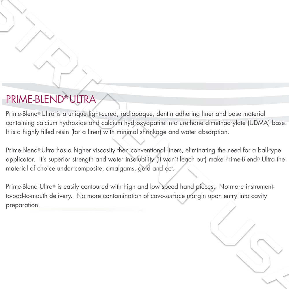 Prime Blend Ultra 4 x 2 gram Syringe Kit Dentin Liner(Calcium Hydroxide ...