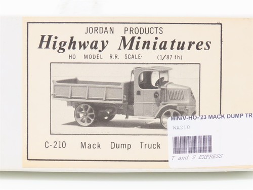 HO 1:87 Scale Jordan Highway Miniatures Kit C-210 Mack Dump Truck | eBay