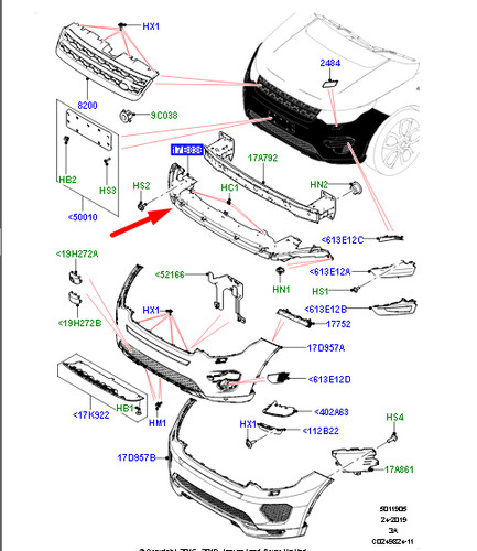 OEM LAND ROVER DISCOVERY SPORT L550 FRONT BUMPER BRACKET LR084612 ...
