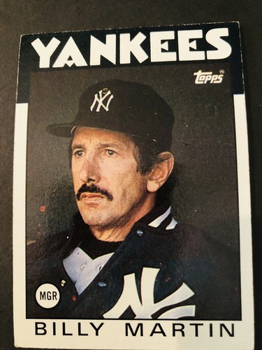 VERY RARE 1986 Billy Martin Topps 651 Error Card | eBay