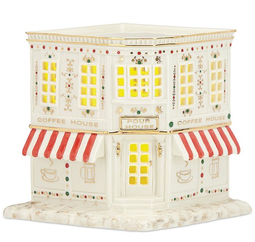 Lenox Mistletoe Park Coffee Shop Lighted Building Village Treasures 5x5 ...