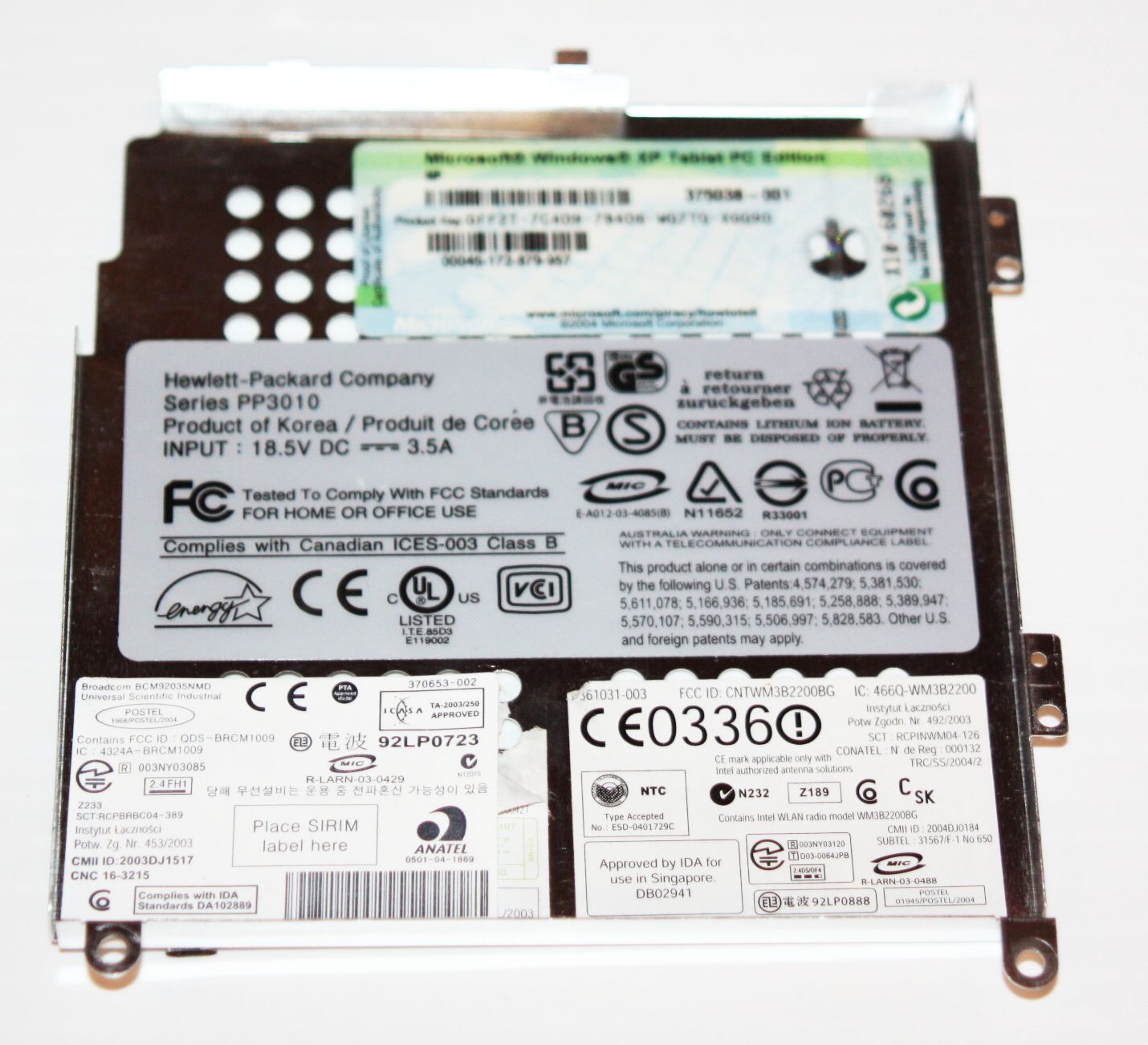 Battery Housing Compartment Bracket PP3010--HP Compaq TC1100 10" Tablet ...