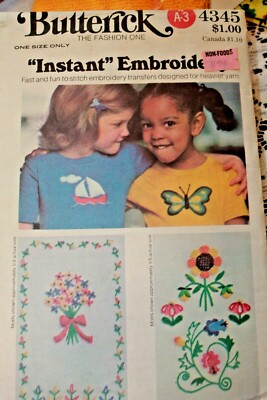 Vintage Butterick Pattern 4345 Instant Embroidery Fun to Stitch for ...