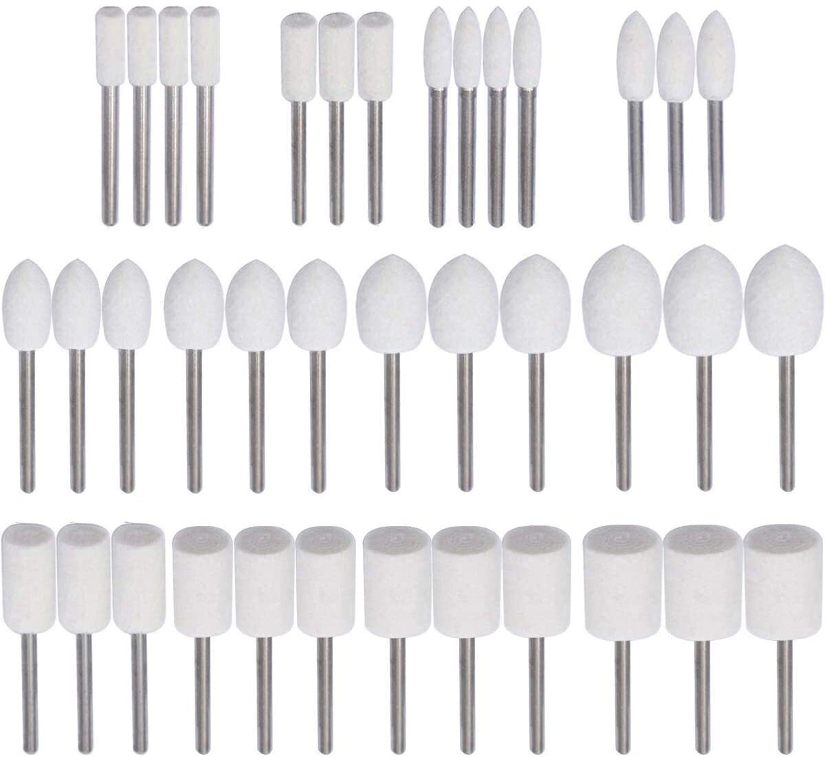 10Pcs Wool Felt Mounted Polishing Buffing Wheel Grinding Bits Drill ...