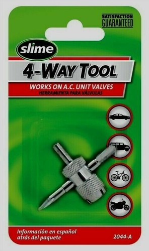 Slime Tire Valve 4 WAY REPAIR TOOL Removes Valve Cores Taps Threads ...