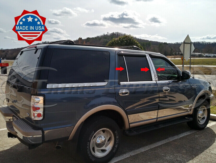 1997-2017 Ford Expedition 6Pc Chrome Pillar Post Trim Stainless Steel ...