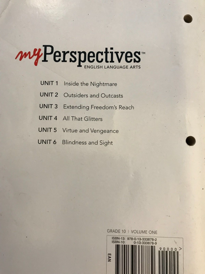 My Perspective English Language Arts Grade 10 Volume One and Two | eBay