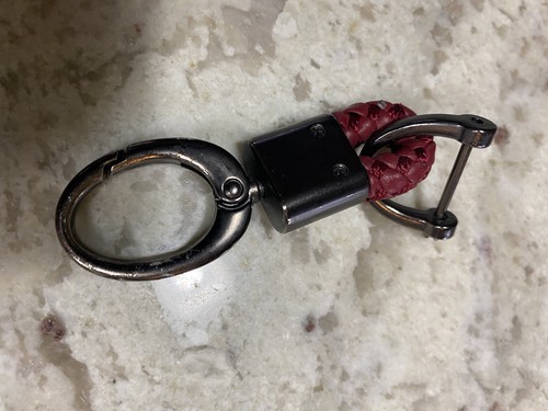 Men & Women's Red Leather Valet Clip Belt Keychain Car Key D-Ring Fob ...