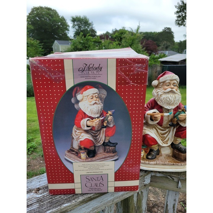 Melody In Motion Santa Claus Painting Toys Animated Musical Porcelain ...