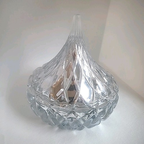 Lead Crystal Hershey's Kiss Shaped Trinket Box Candy Dish 5 1/2”T 5”D ...