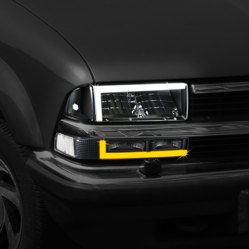[Switchback L-LED DRL Signal] For 98-04 Chevy Blazer S10 Headlights ...
