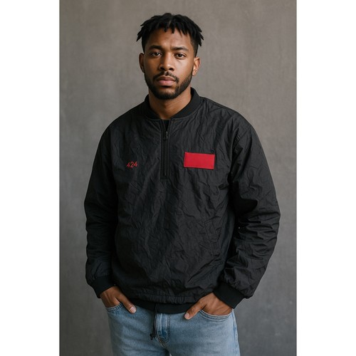 424 Crinkle Tech Nylon Track Pullover Italy Streetwear Designer ...