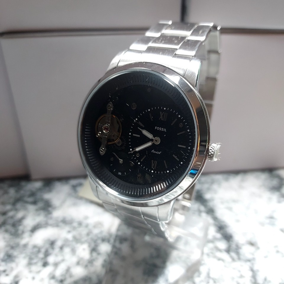 Fossil Men Automatic Neutra Twist Stainless Steel Watch Mechanical ...