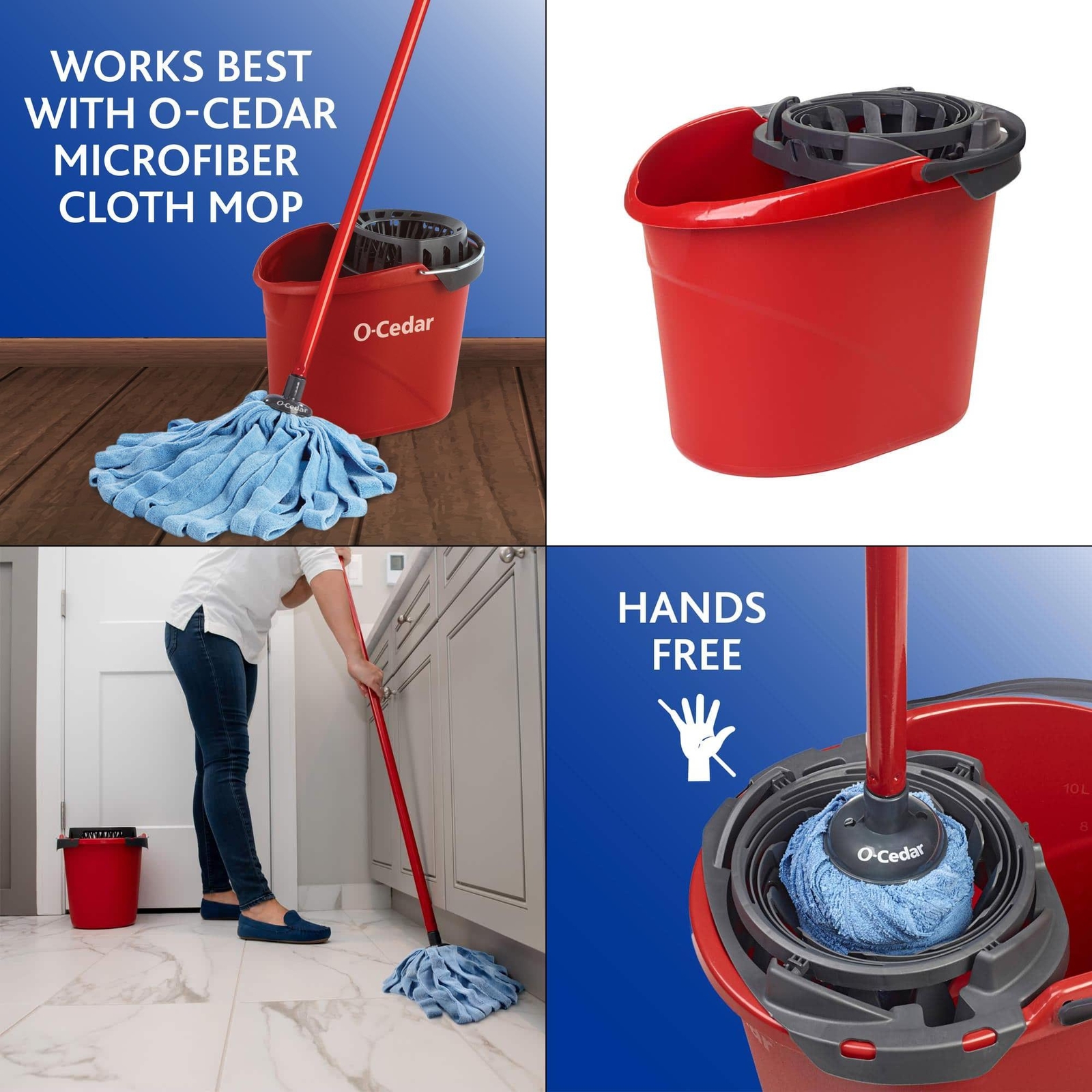 Quick Wring Bucket - 2.5 Gallon | Red Wringer Mop Tub Gal Of Cleaning ...