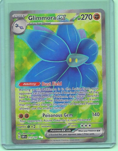 GLIMMORA ex 213/197 OBSIDIAN FLAMES POKEMON- FULL ART - MINT- PACK ...