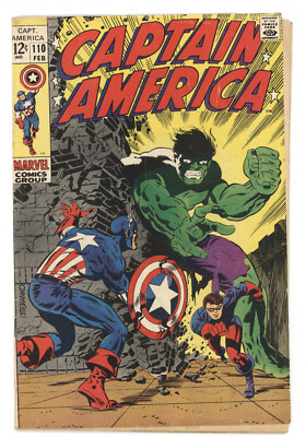 Captain America 110 Marvel 1969 GD VG Jim Steranko Hulk Rick Jones 1st ...