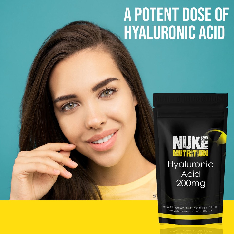 Nuke Nutrition Hyaluronic Acid Capsules 200mg Skin Care Anti Aging - 60 ...