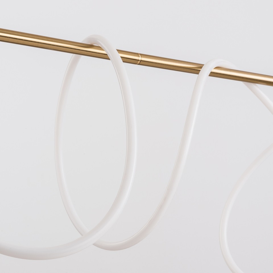 Modern Luxury Gold Irregular Linear Chandelier Living Room Art Pendant ...