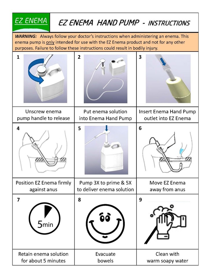 EZ Enema Hand Pump - specifically designed for use with EZ Enema Kits ...