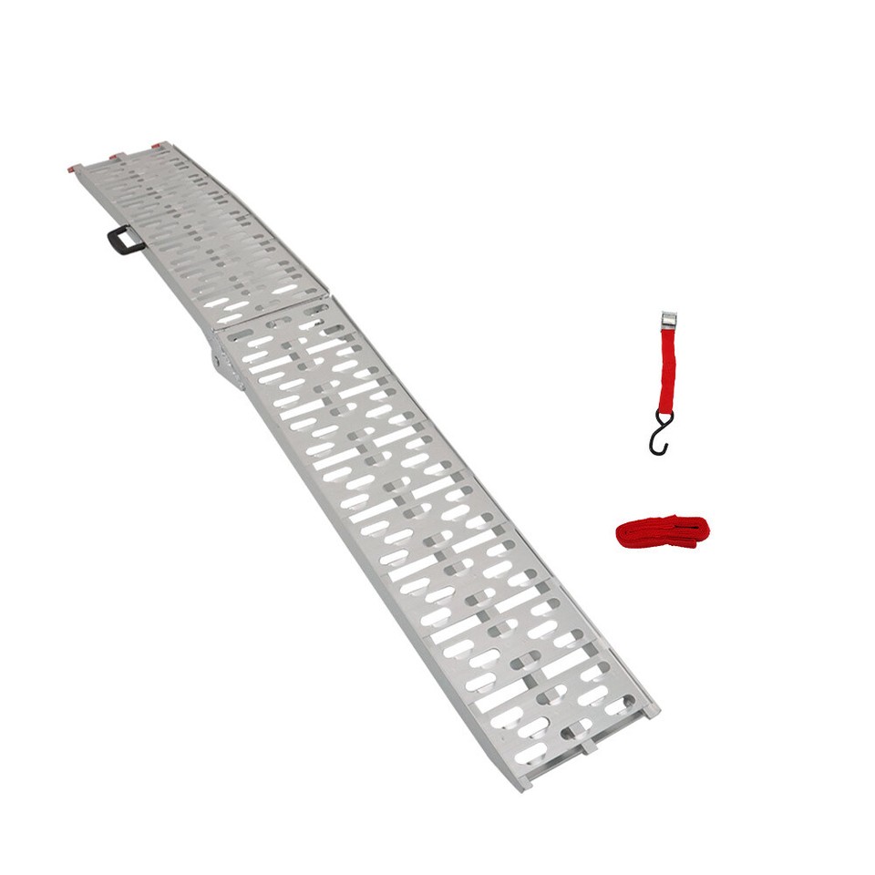 1x 750Lbs 7.5 Feet Aluminum Folding Loading Ramp Kit Motorcycle Arched ...