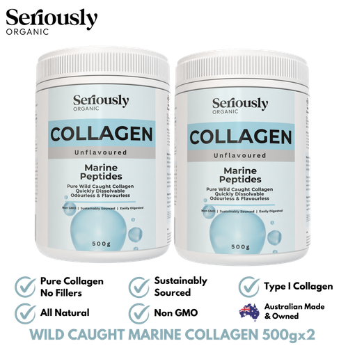 SERIOUSLY ORGANIC WILD CAUGHT MARINE COLLAGEN HYDROLYSATE PURE NATURAL ...