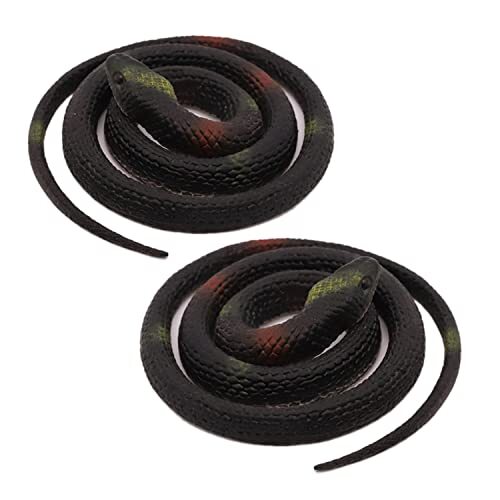 2 Pack Realistic Rubber Snakes for Garden Props Birds Squirrels Mice ...