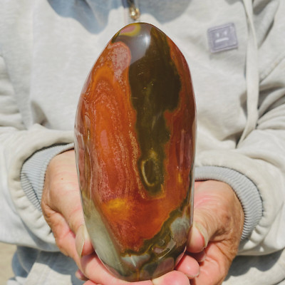 738g Large Polychrome Ocean Landscape Jasper Stone Mineral Display ...