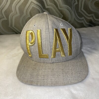 PLAY CLOTHS x STARTER Alchemy Gold "PLAY" Snapback Hat Grey Adjustable ...