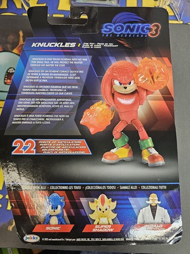 Sonic The Hedgehog 3 Movie KNUCKLES Fire Fist 5" Inch Jakks Pacific ...
