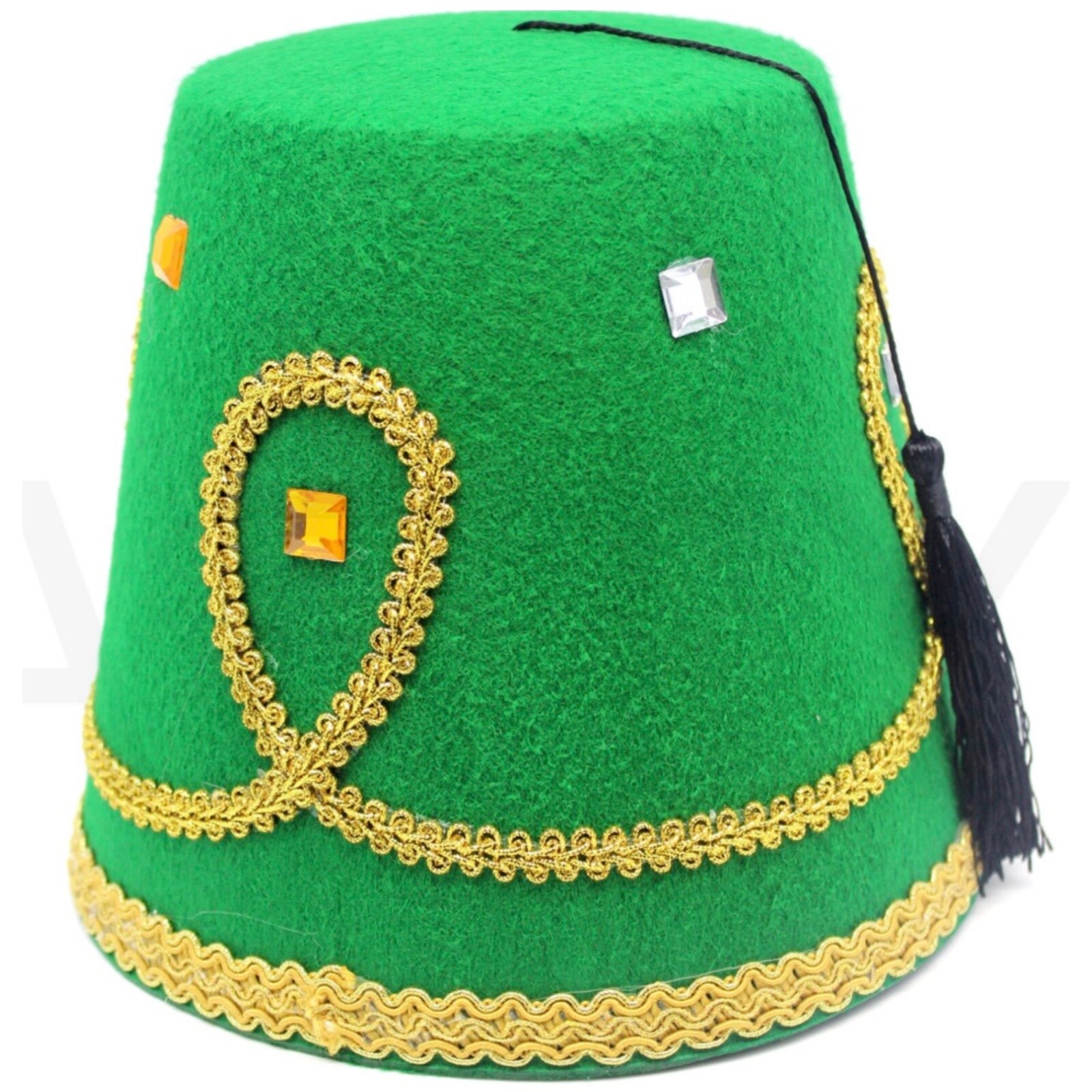 New Red Green Fez Aladdin Apu Hat Turkist Hat Costume Accessaries Fancy ...