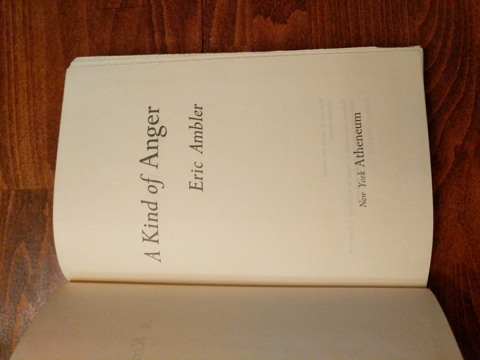 A KIND OF ANGER - Eric Ambler - 1964 Book Club Novel Fiction First ...