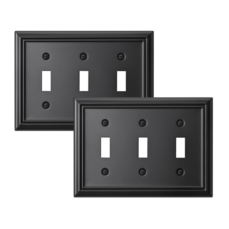 DEWENWILS Metal Outlet Cover, Standard Size Switch Cover, 4 Pack, Black ...