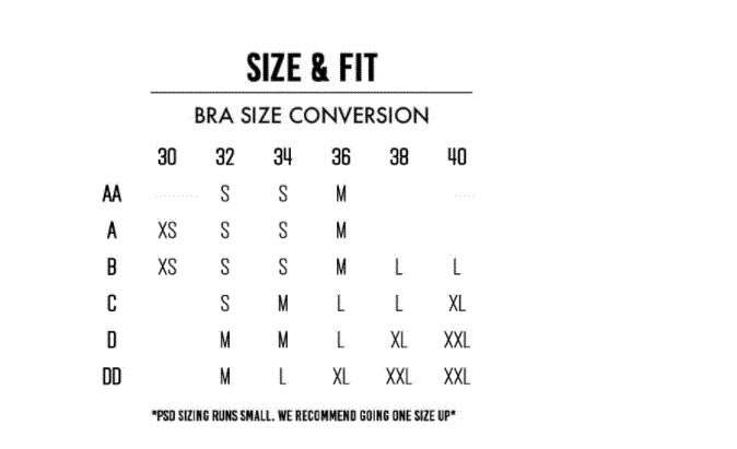 PSD Ninja Storm Womens Sports Bra size X Small (Bra Size 30AA - 30B ...